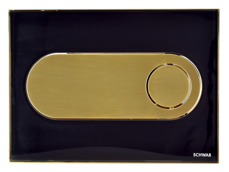 Flushing plate CIRCLE GLASS, black – gold | 675041